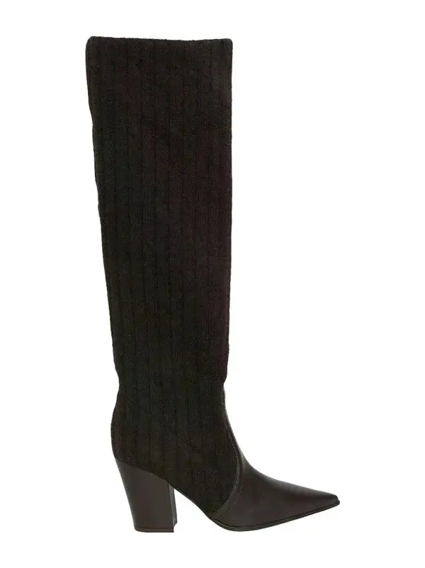 GIANVITO ROSSI Ribbed Knit Boots - Brown