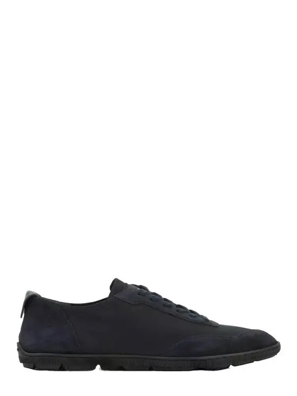 Giorgio Armani Panelled Leather Sneakers - Blue