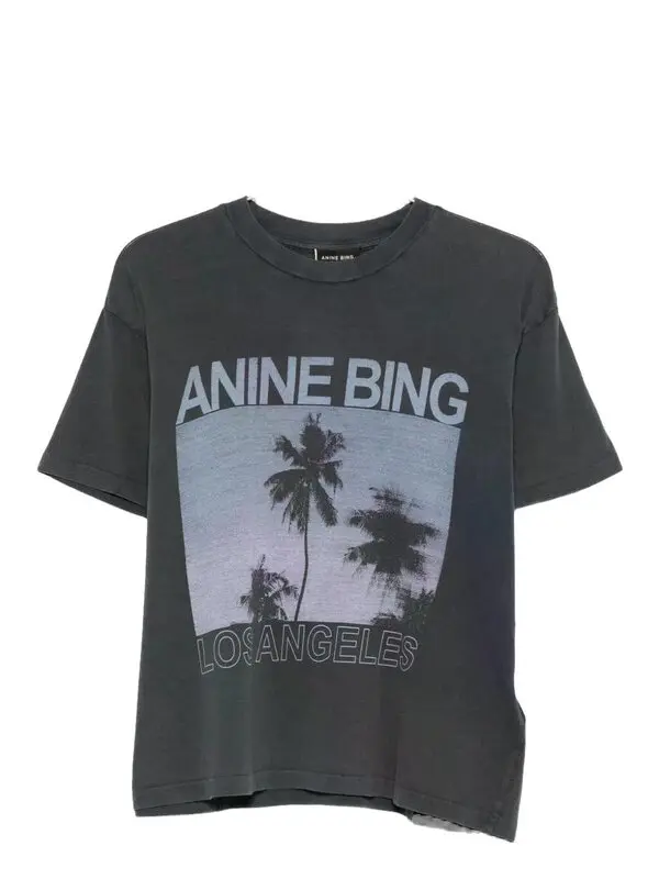 ANINE BING Cade Tee Palms Washed T-shirt - Grey