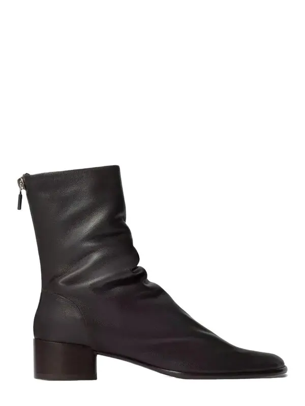 LEMAIRE Glove Zip Ankle Boots - Brown