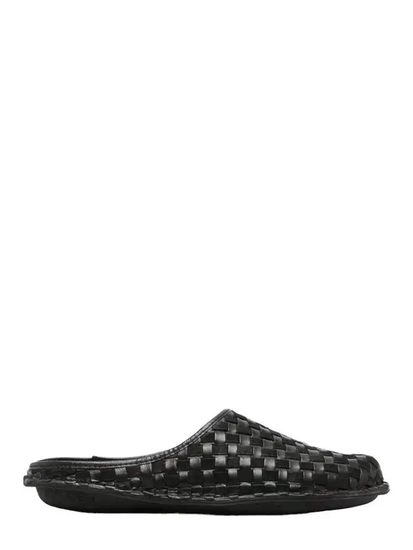 Comme Des Garçons Woven Leather Mules - Black