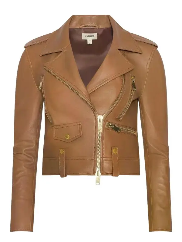 L'Agence Blakely Biker Jacket - Brown