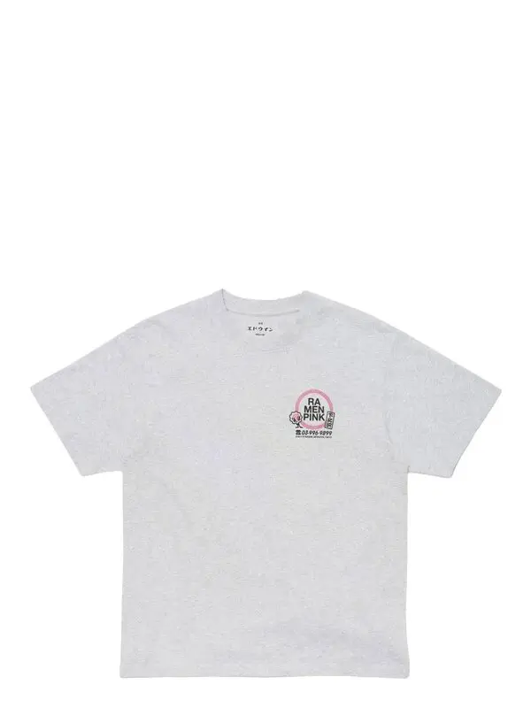 Edwin Ramen Pink Print T-shirt - Grey