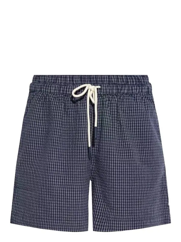 RETHINKIT STUDIOS Check-pattern Drawstring Shorts - Blue