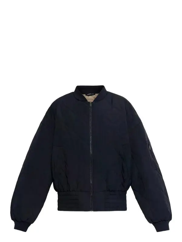 RETHINKIT STUDIOS Quilted Zip-up Bomber Jacket - Blue