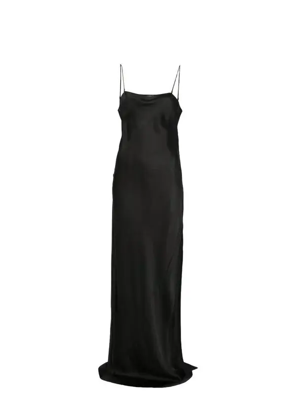 Saint Laurent Charmeuse Slip Dress - Black