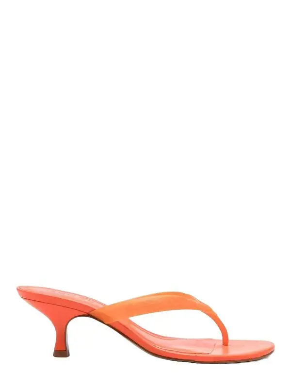 Farm Rio Heeled Thong Sandals - Orange