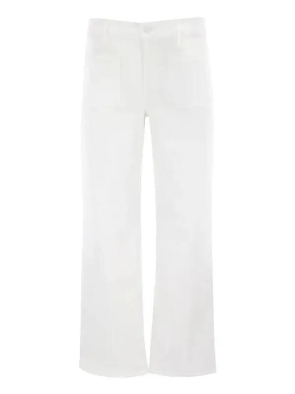 MOTHER Mid-rise Straight Leg Jeans - White