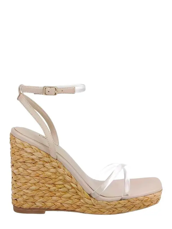 L'Agence Malone Wedge Sandals - White