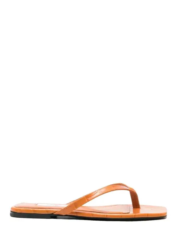 TOTEME Croco-embossed Flip Flops - Orange