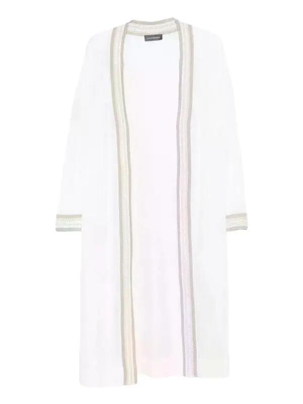 Lorena Antoniazzi Striped-detail Long-sleeve Cardigan - White