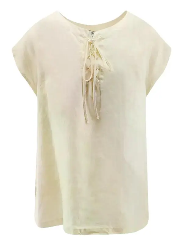 Aspesi Lace-up T-shirt - Neutrals