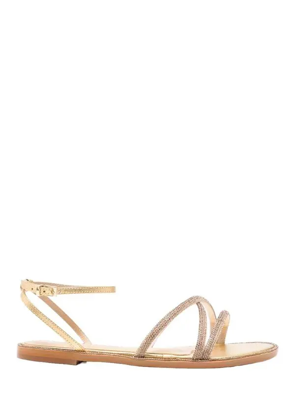 WERNER Embellished Flat Sandals - Gold