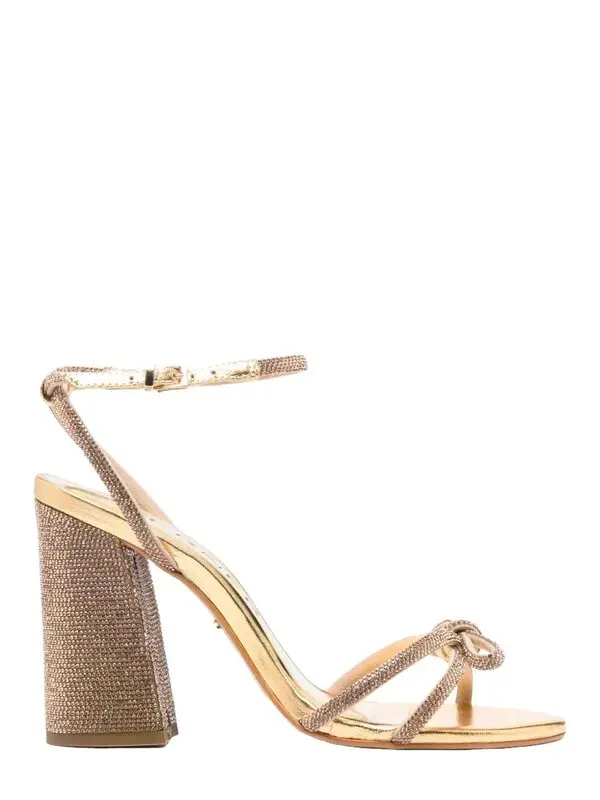 WERNER Bow-upper Heeled Sandals - Gold