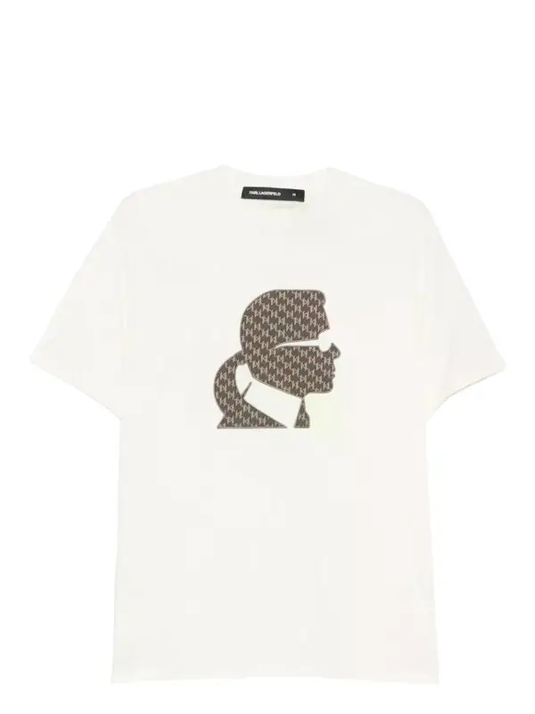 Karl Lagerfeld Profile Patterned T-shirt - White