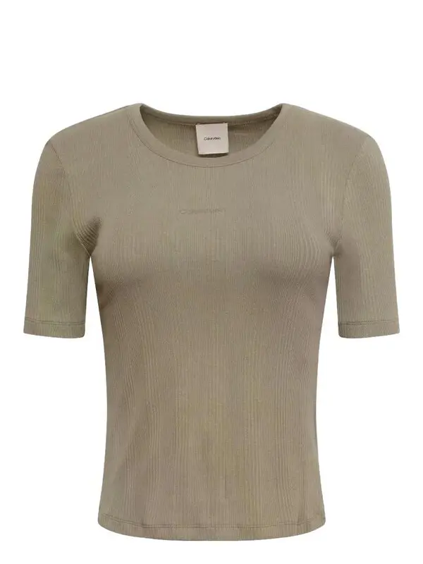 Calvin Klein Ribbed Knit T-shirt - Green