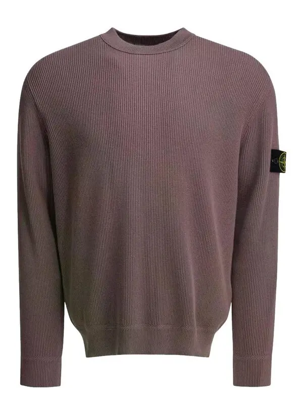 Stone Island Ribbed Patch Sweater - Purple