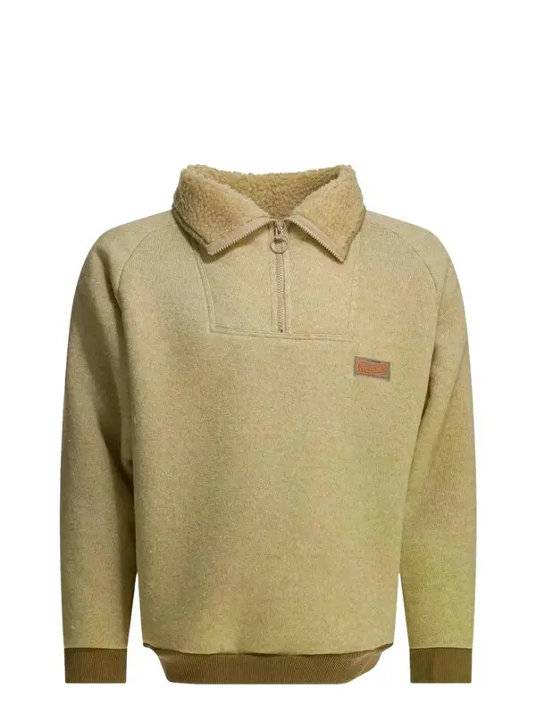 Kapital Logo-patch Half-zip Sweatshirt - Neutrals
