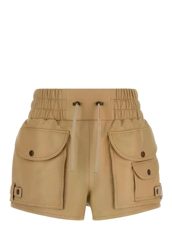 Balmain Cargo-pocket Leather Shorts - Neutrals