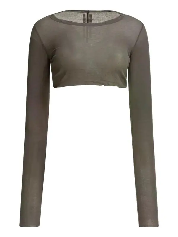 Rick Owens Long-sleeved Crop Top - Green
