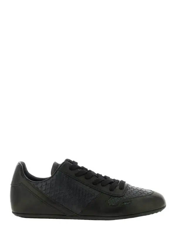 Rick Owens Minimal Leather Sneakers - Black