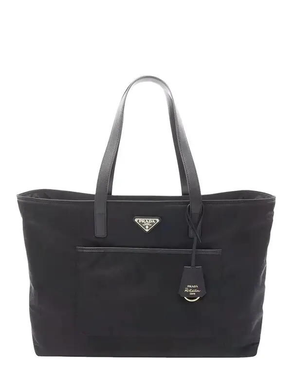 Prada Saffiano Trimmed Re-edition 1978 Tote Bag - Black