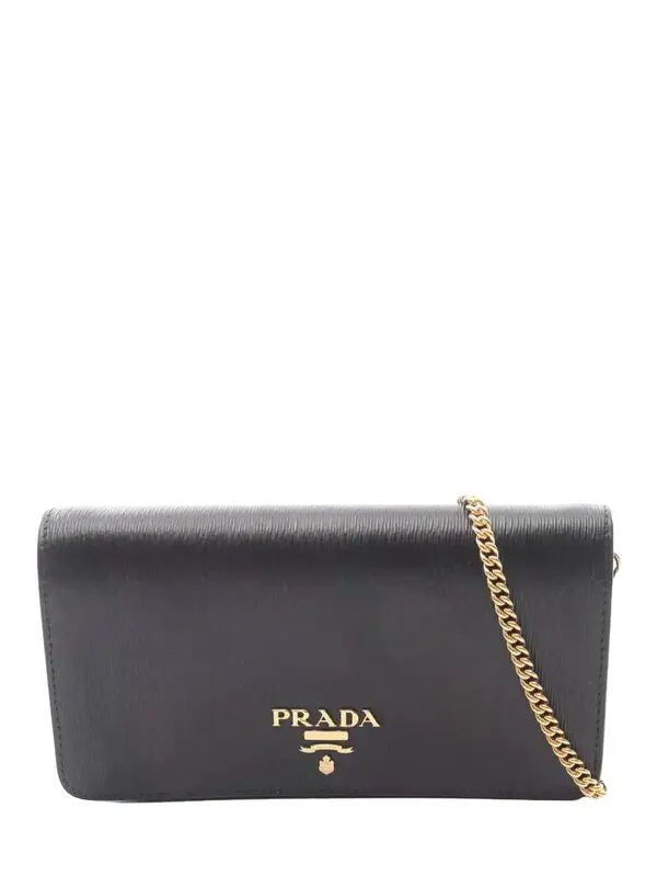Prada 2010-2026 Vitello Move Flap Shoulder Bag - Black
