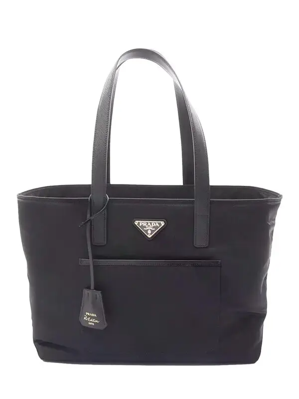 Prada Saffiano Trimmed Re Nylon Re Edition 1978 Tote Bag - Black
