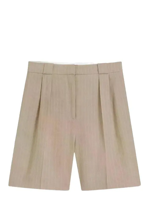 Hugo Pinstripe Pleated Shorts - Neutrals