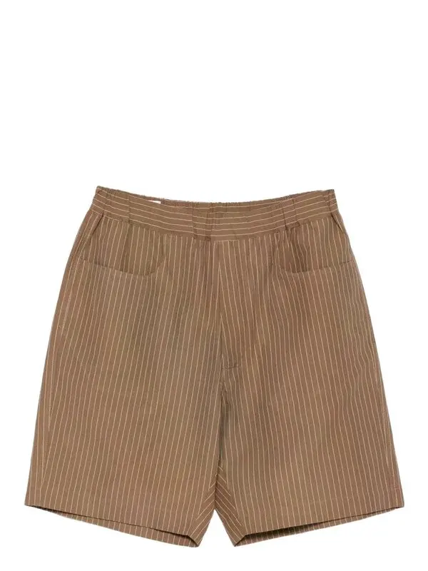 RANRA Striped Pocket Shorts - Brown