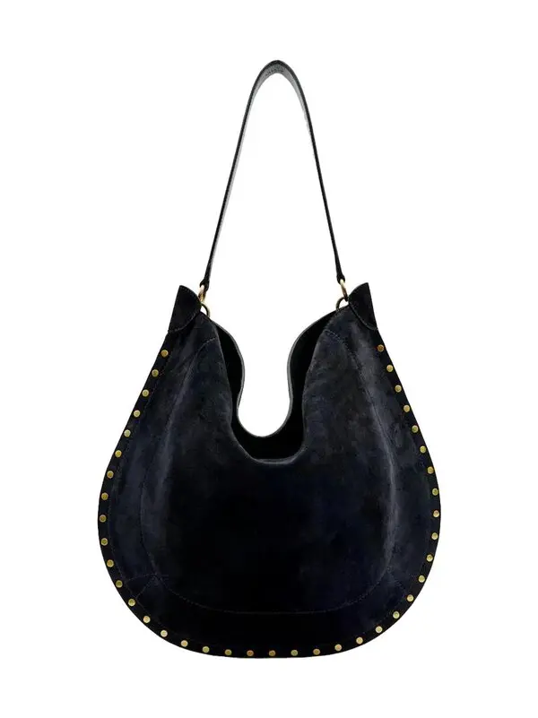 Isabel Marant Oskon Studded Suede Shoulder Bag - Black
