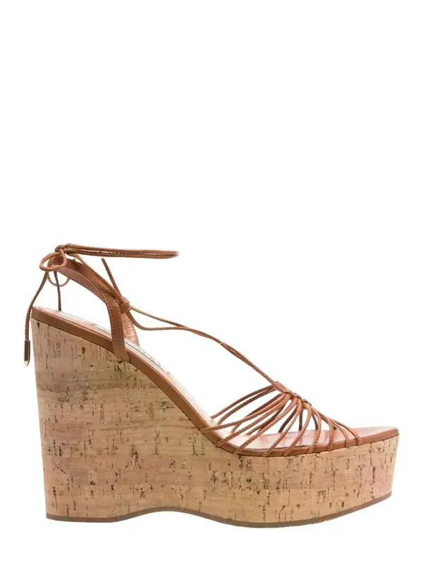 AQUAZZURA Ritmo Lace-up Platform Sandals - Brown