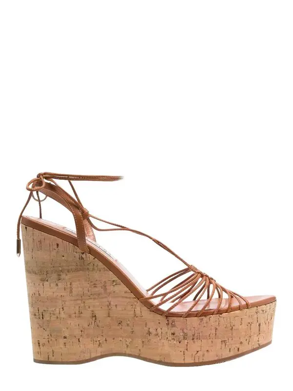AQUAZZURA Ritmo Lace-up Platform Sandals - Brown
