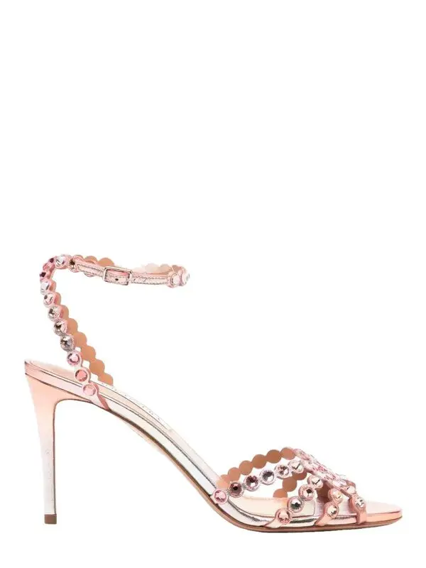 AQUAZZURA Tequila Scalloped Embellished Sandals - Pink