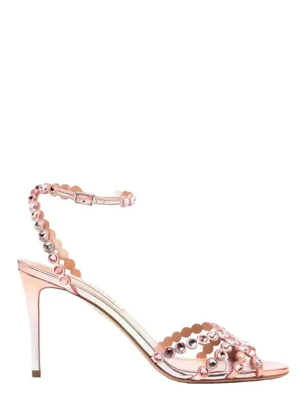 AQUAZZURA Tequila Scalloped Embellished Sandals - Pink