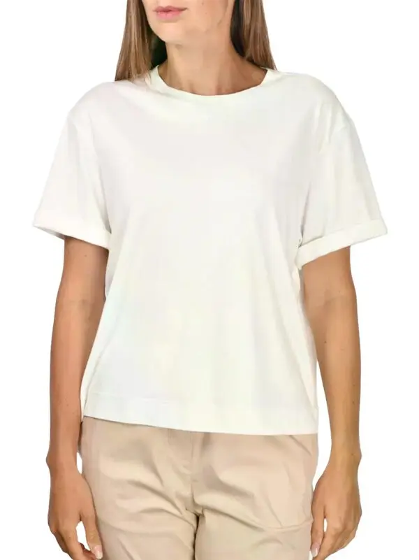 GRAN SASSO Rolled Cuff Top - White