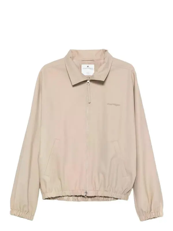 COURREGES Zipped Cotton Bomber Jacket - Neutrals