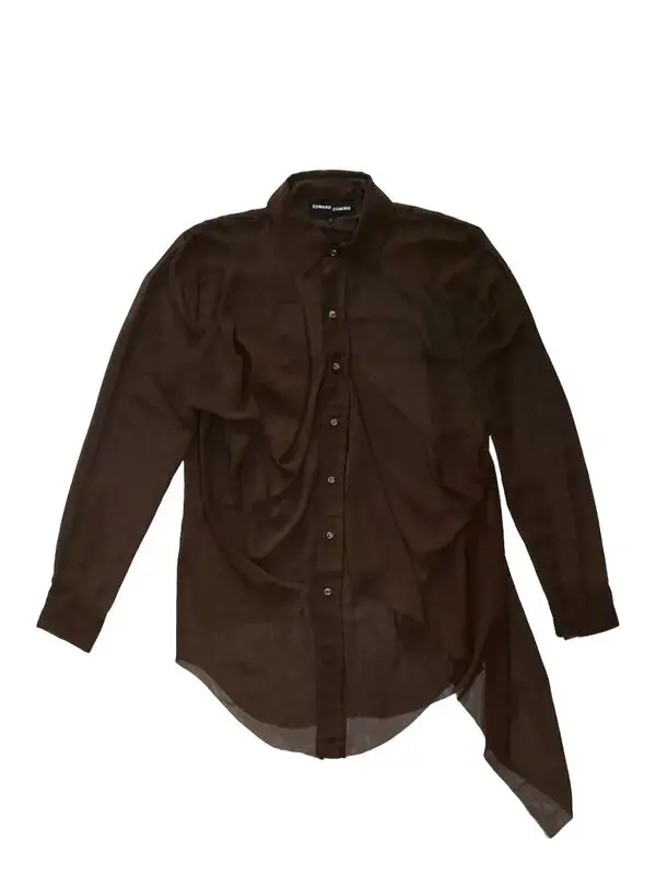 EDWARD CUMING Draped Shirt - Brown