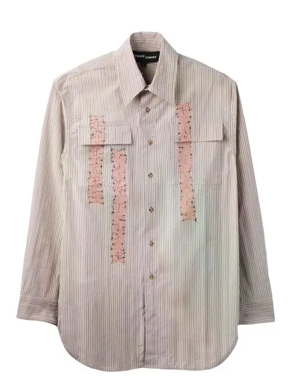 EDWARD CUMING Striped-pattern Shirt - Brown