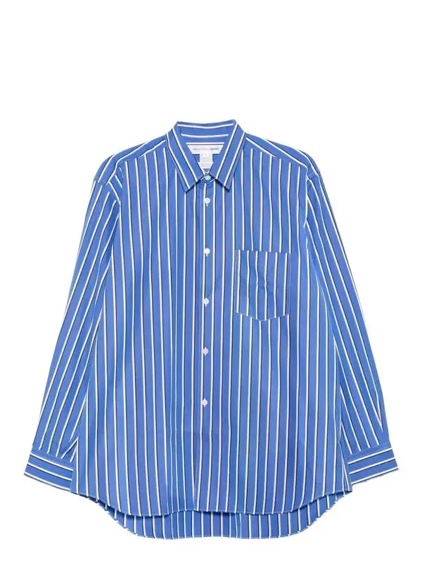 Comme Des Garçons Striped Shirt With Pocket - Blue