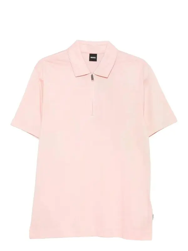 BOSS Zip-up Polo Shirt - Pink