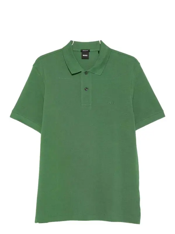 BOSS Pallas Button Embroidered Polo Shirt - Green
