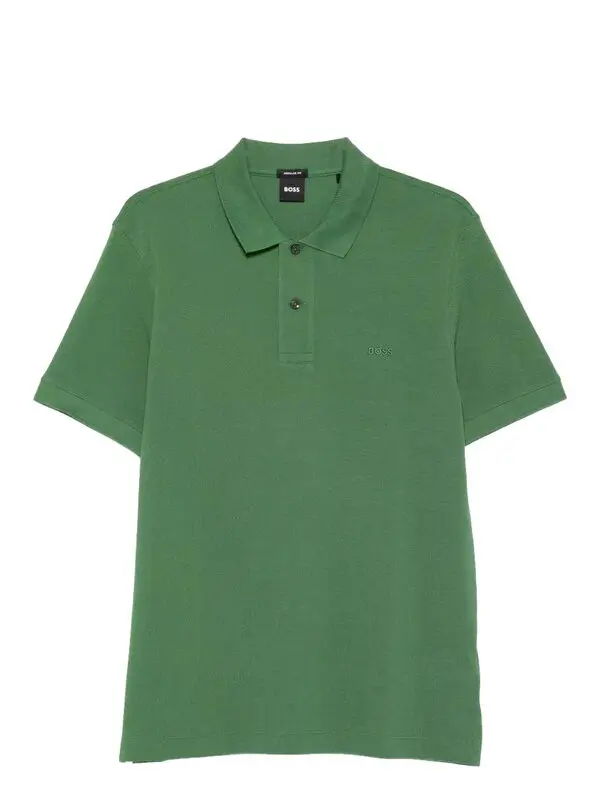 BOSS Pallas Button Embroidered Polo Shirt - Green