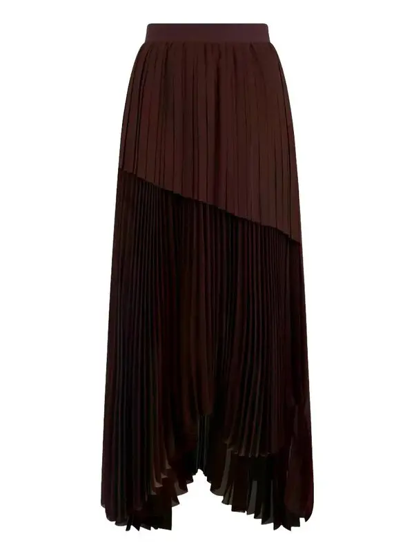 Fabiana Filippi Pleated Asymmetric Skirt - Brown