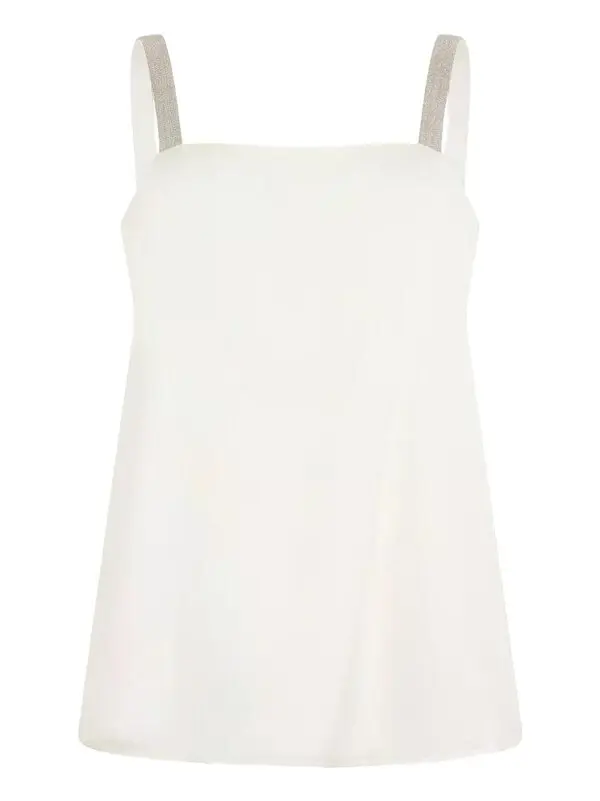 Fabiana Filippi Rhinestone Straps Sleeveless Top - White