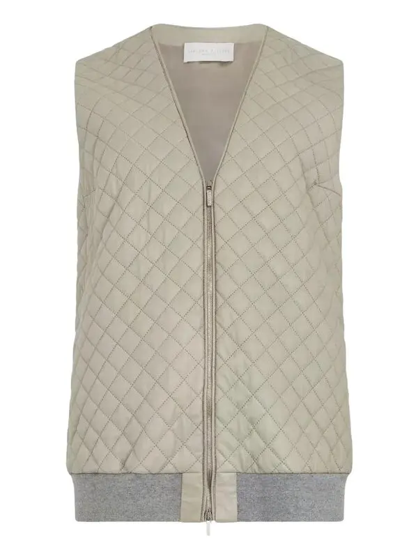 Fabiana Filippi Ribbed Zip Sleeveless Jacket - Neutrals