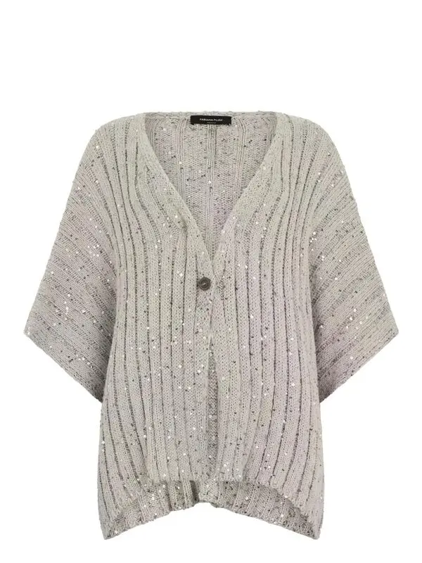 Fabiana Filippi Sequin V-neck Cardigan - Grey
