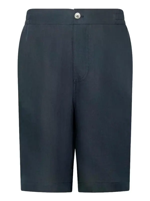 FRANZESE COLLECTION Linen Bermuda Shorts - Blue