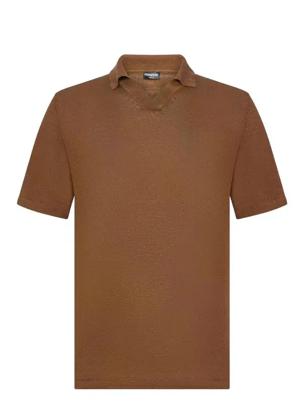 FRANZESE COLLECTION V-neck Knitted T-shirt - Brown