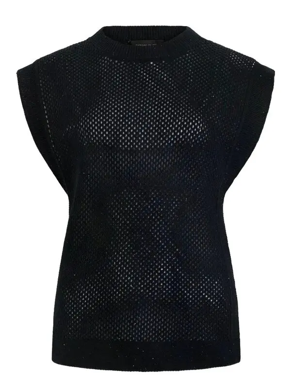 Fabiana Filippi Knitted Short-sleeve Sweater - Black